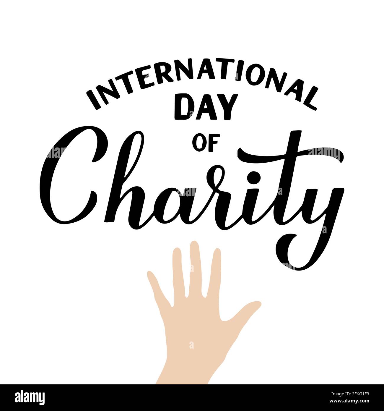 International Day of Charity calligraphy hand lettering isolated on ...
