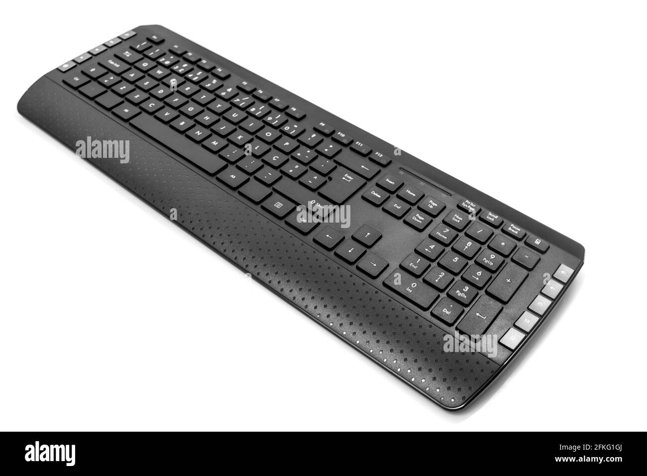 Close up view of a wireless black personal computer keyboard Stock ...