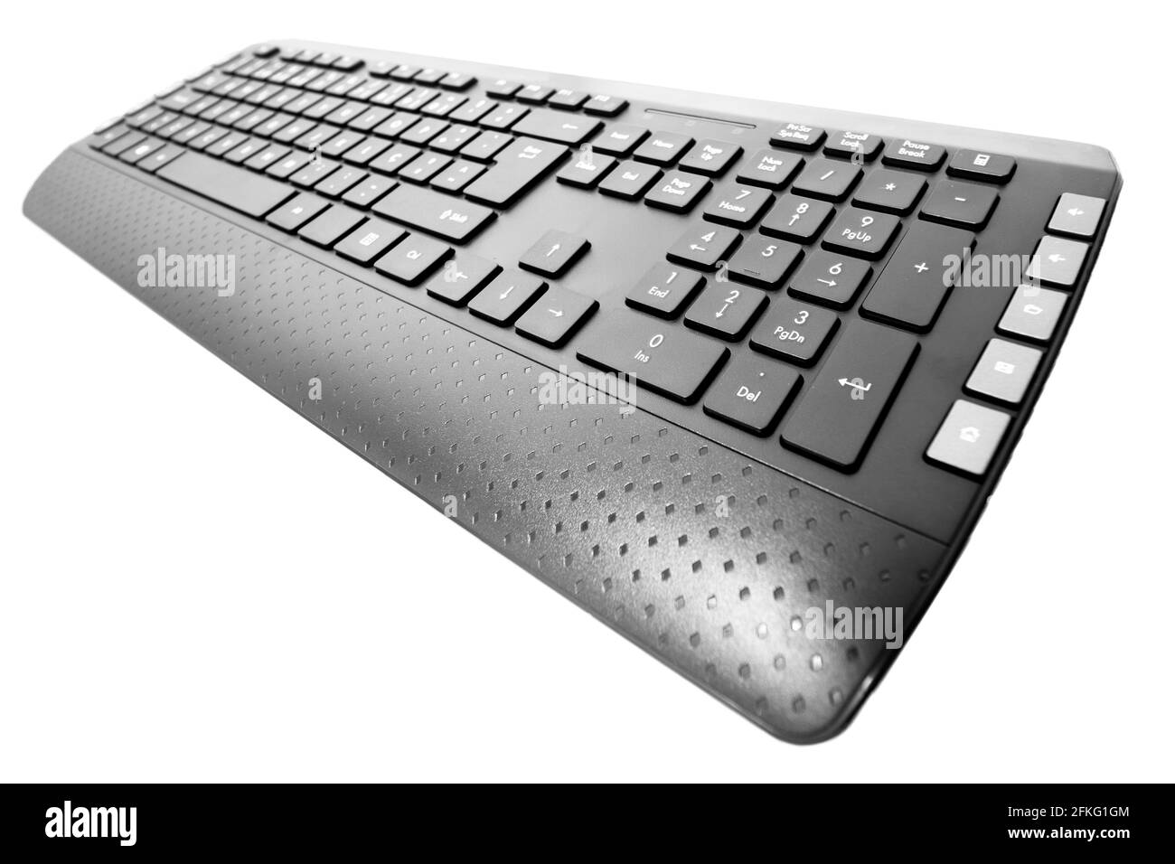 Close up view of a wireless black personal computer keyboard Stock ...