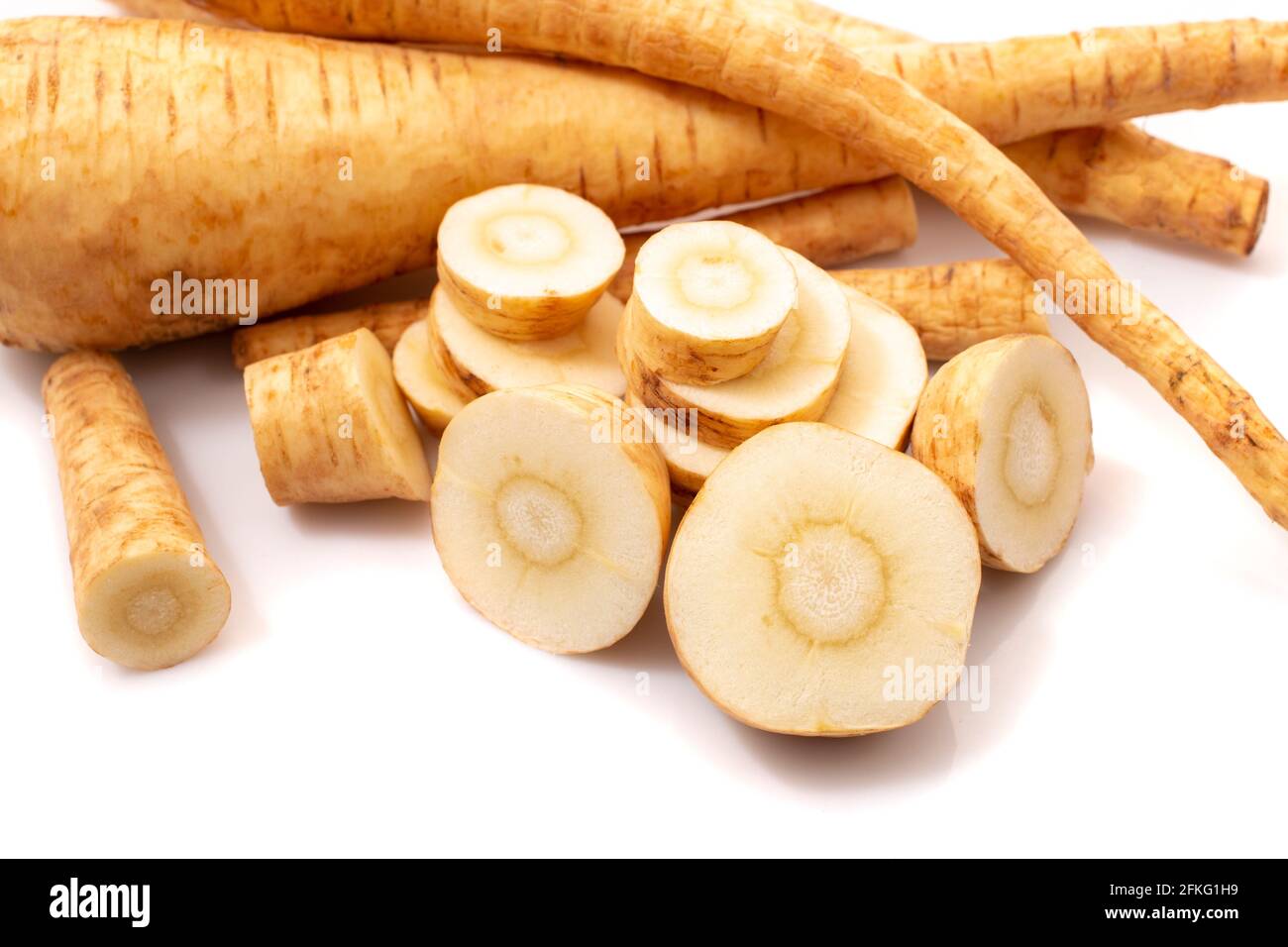 Pastinaca root vegetables isolated on a white background Stock Photo ...