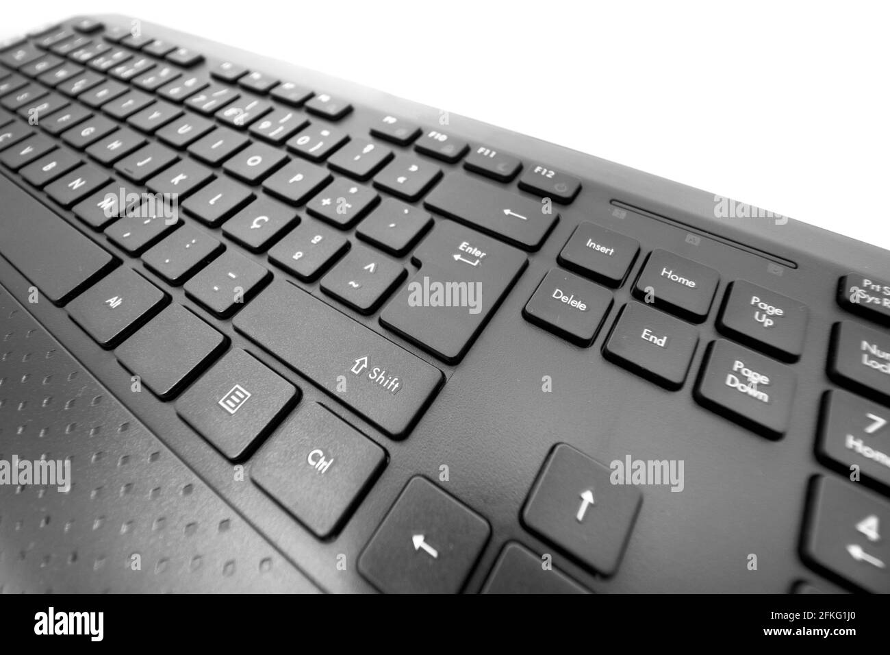 Close up view of a wireless black personal computer keyboard Stock ...