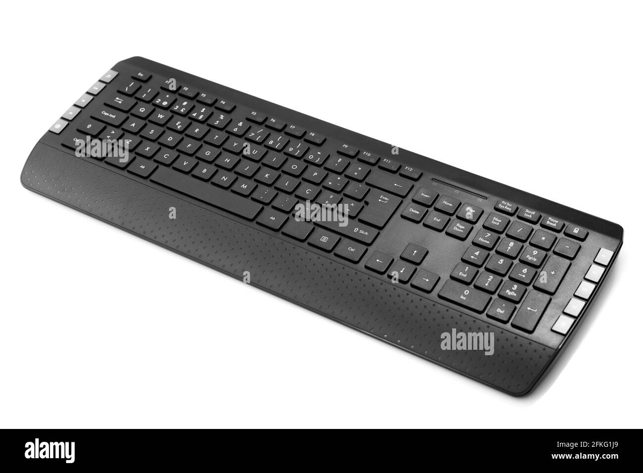 Close up view of a wireless black personal computer keyboard Stock ...