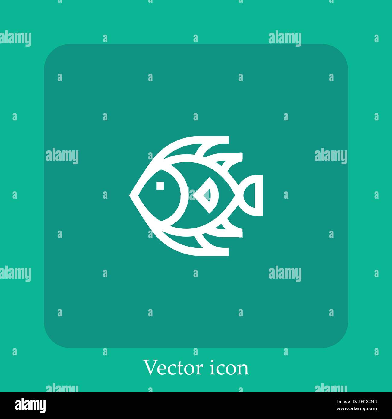 angelfish vector icon linear icon.Line with Editable stroke Stock ...