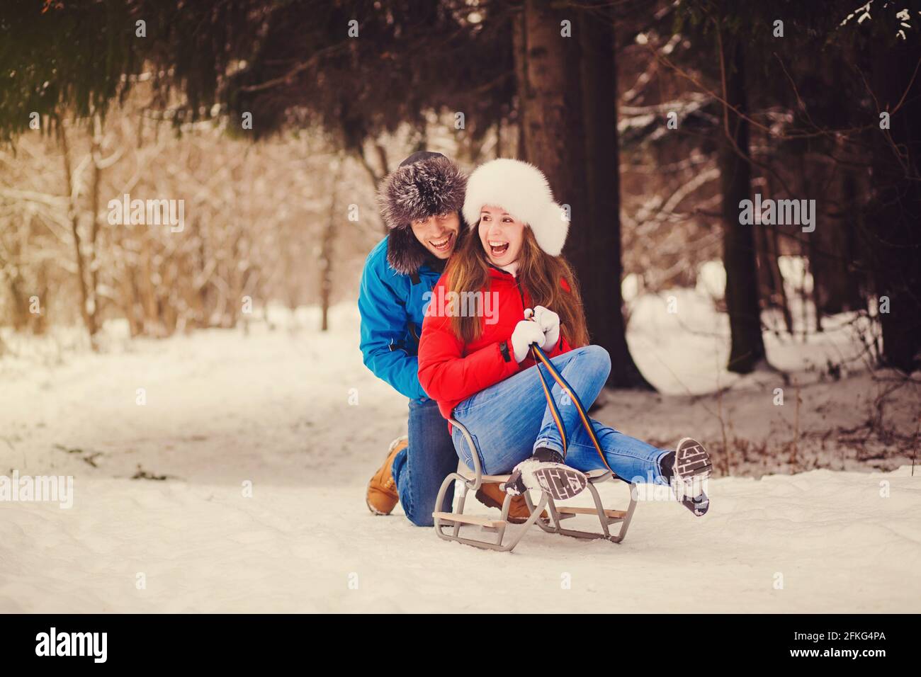 Man riding a sled hi-res stock photography and images - Alamy