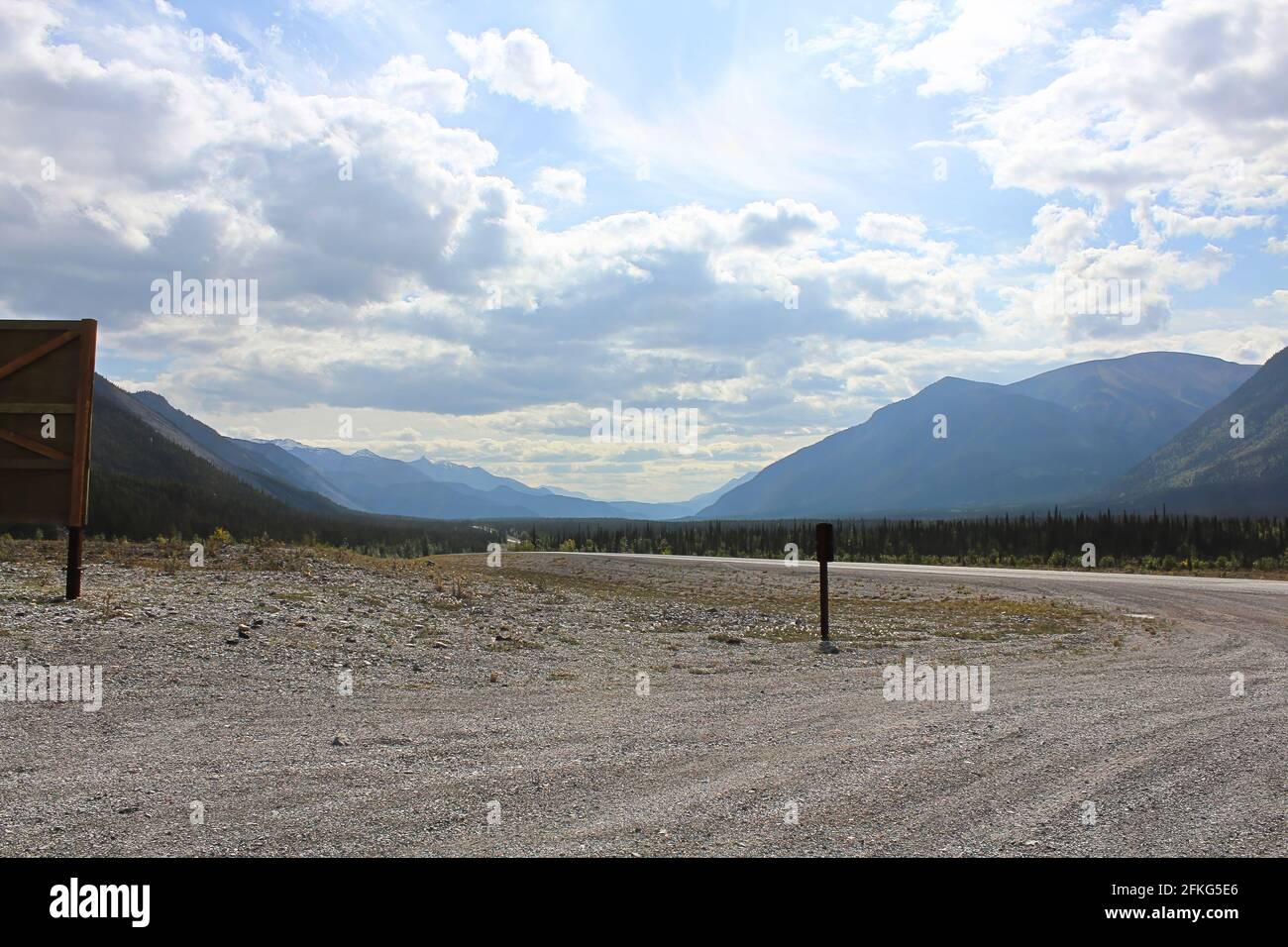 View froma roadside turnout beside a highway Stock Photo - Alamy