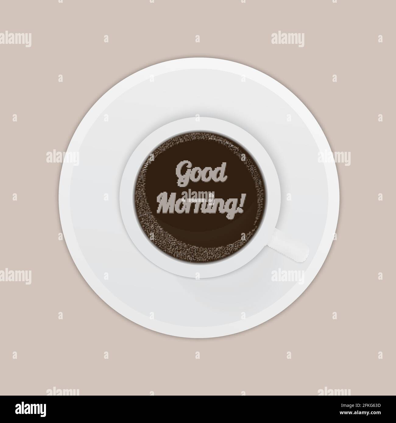 Good morning vector illustration. Realistic cup of coffee espresso top ...