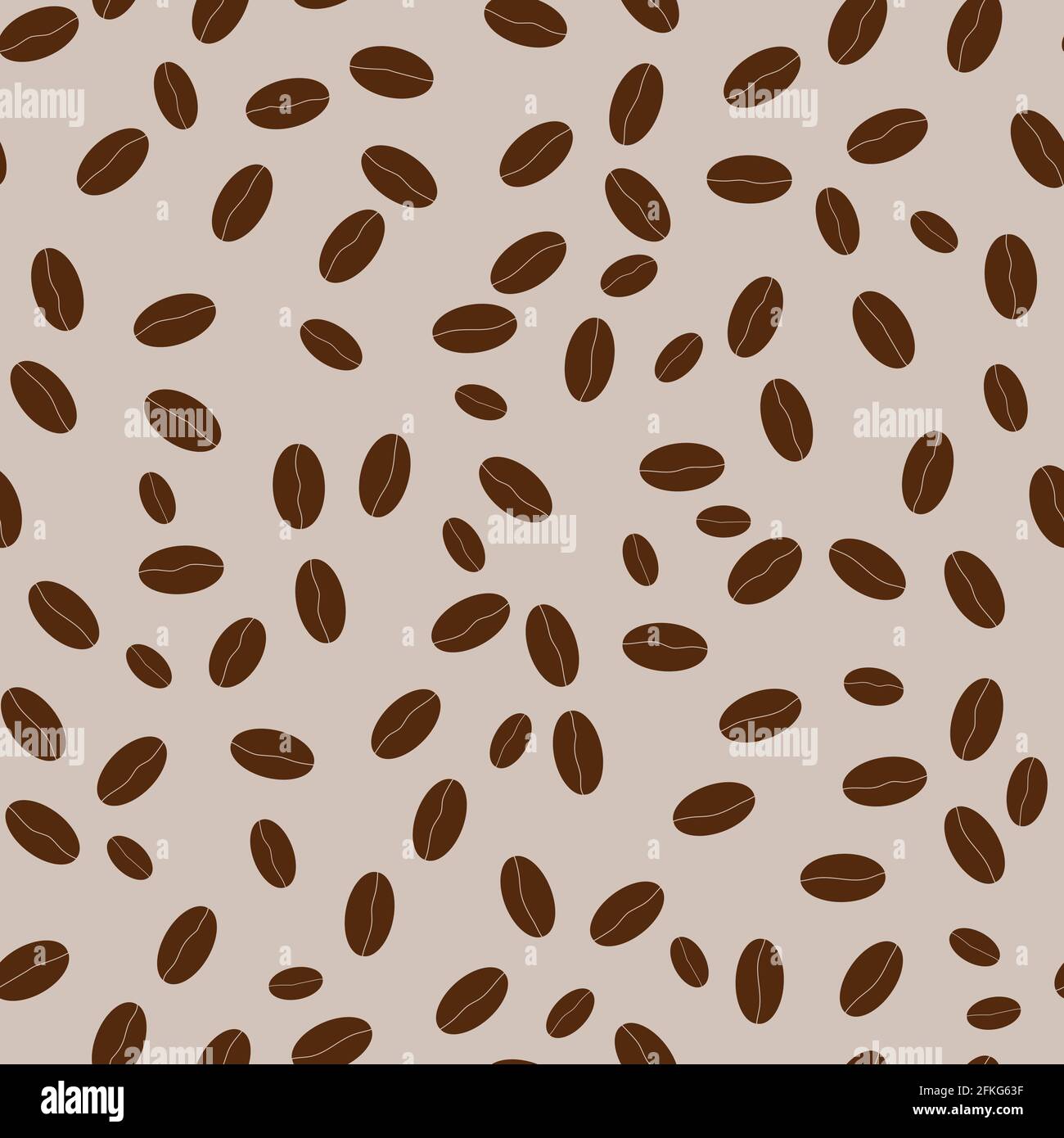 Coffee beans seamless pattern. Brown seeds of coffee vector background ...