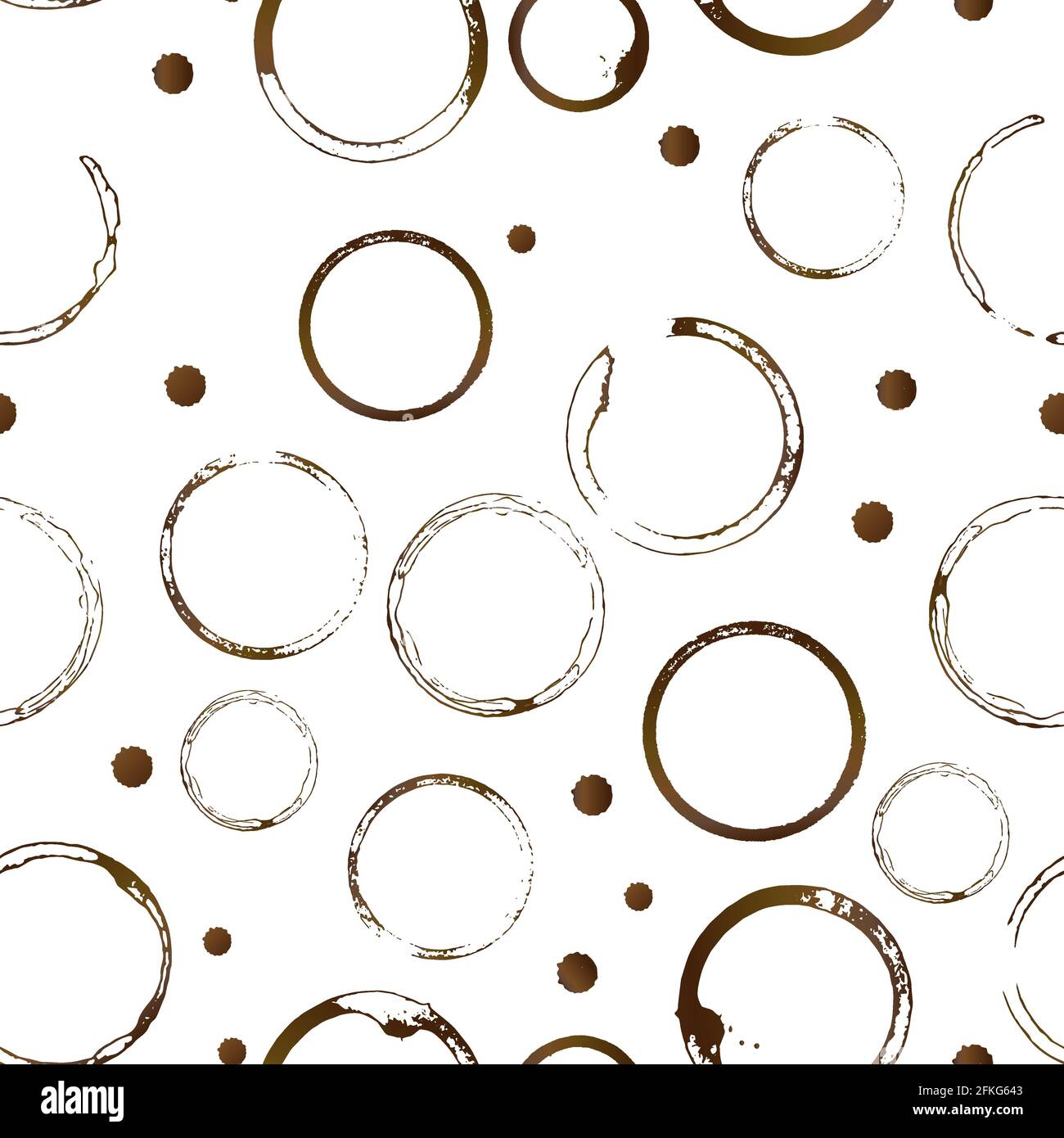 Brown shape of coffee stains and drop splashes seamless pattern. Coffee ...