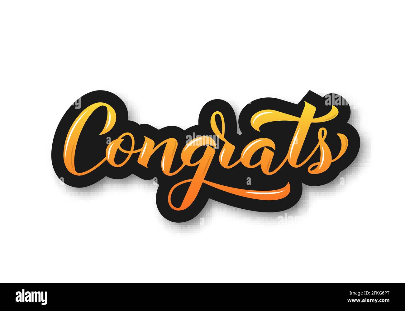 Congrats 3d calligraphy lettering isolated on white. Congratulation ...