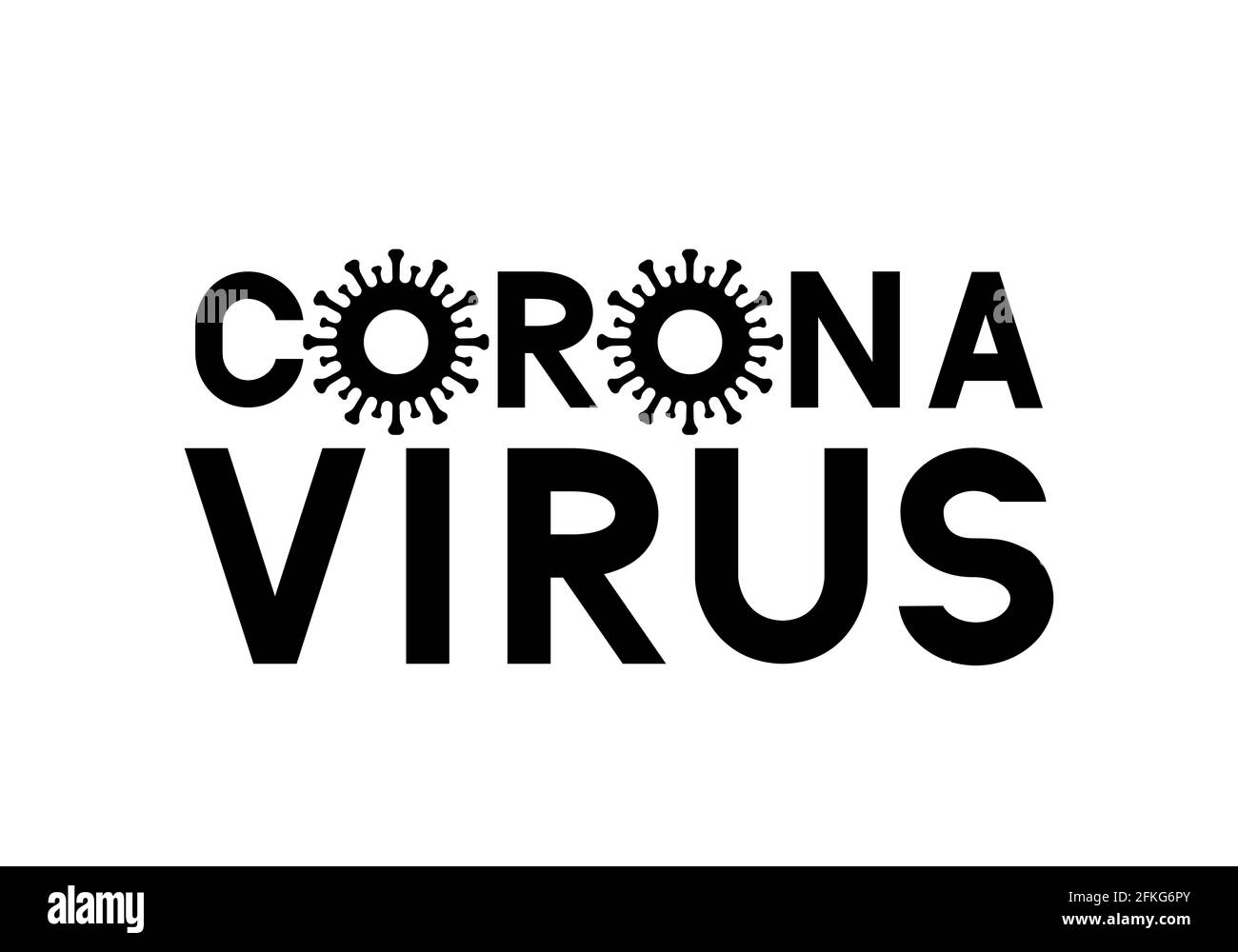 Corona Virus lettering isolated on white background. China pathogen ...