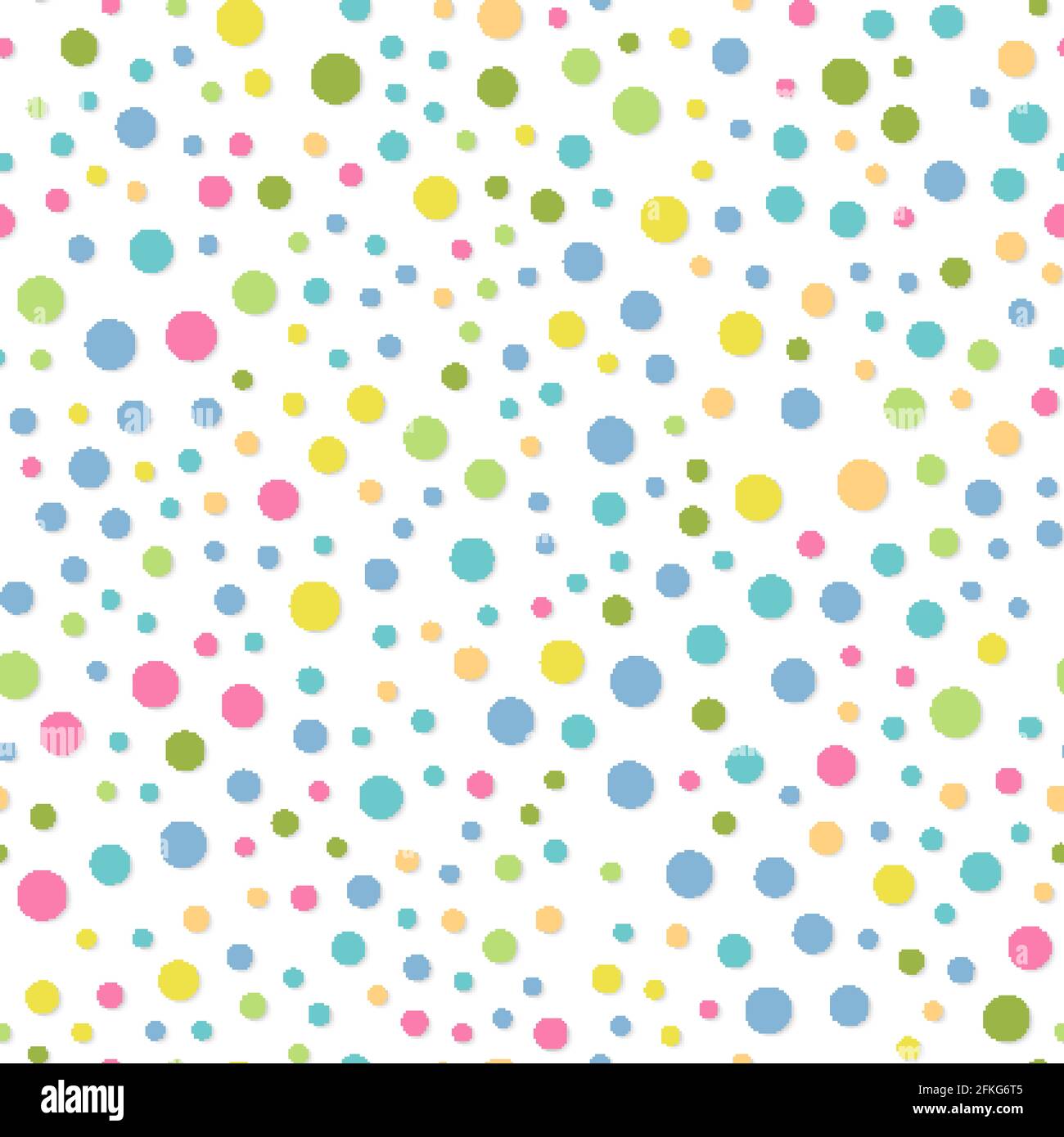 Colorful confetti with shadow seamless pattern. Party vector background ...