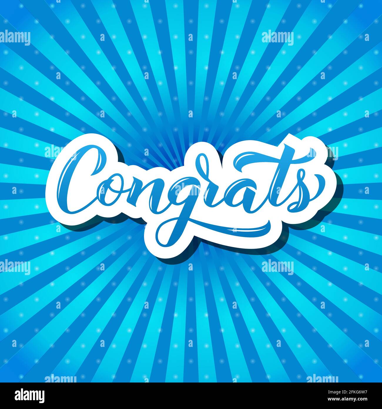 Congrats calligraphy hand lettering on blue background. Congratulation ...