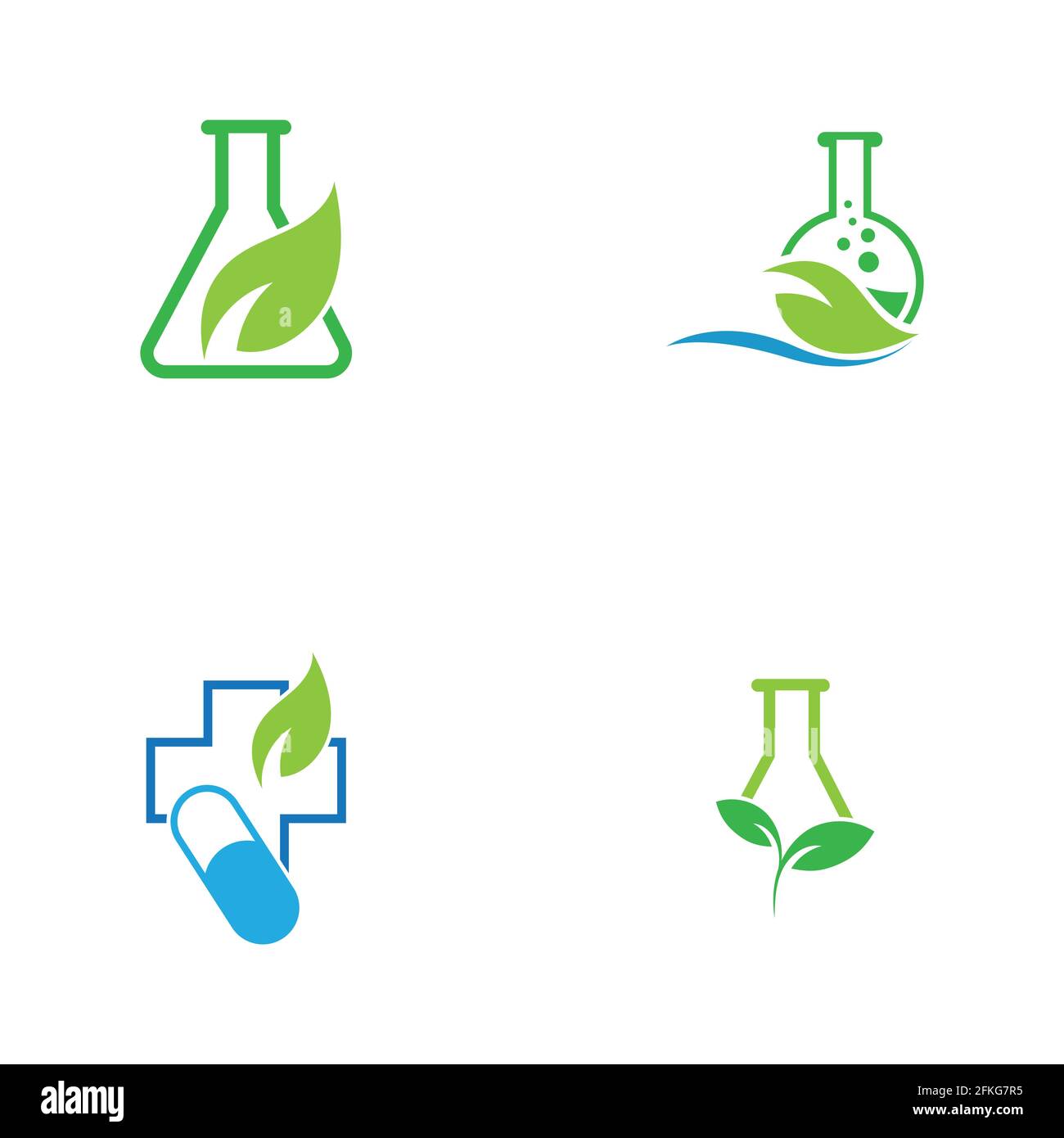 natural medicine logo set illustration design Stock Vector Image & Art ...