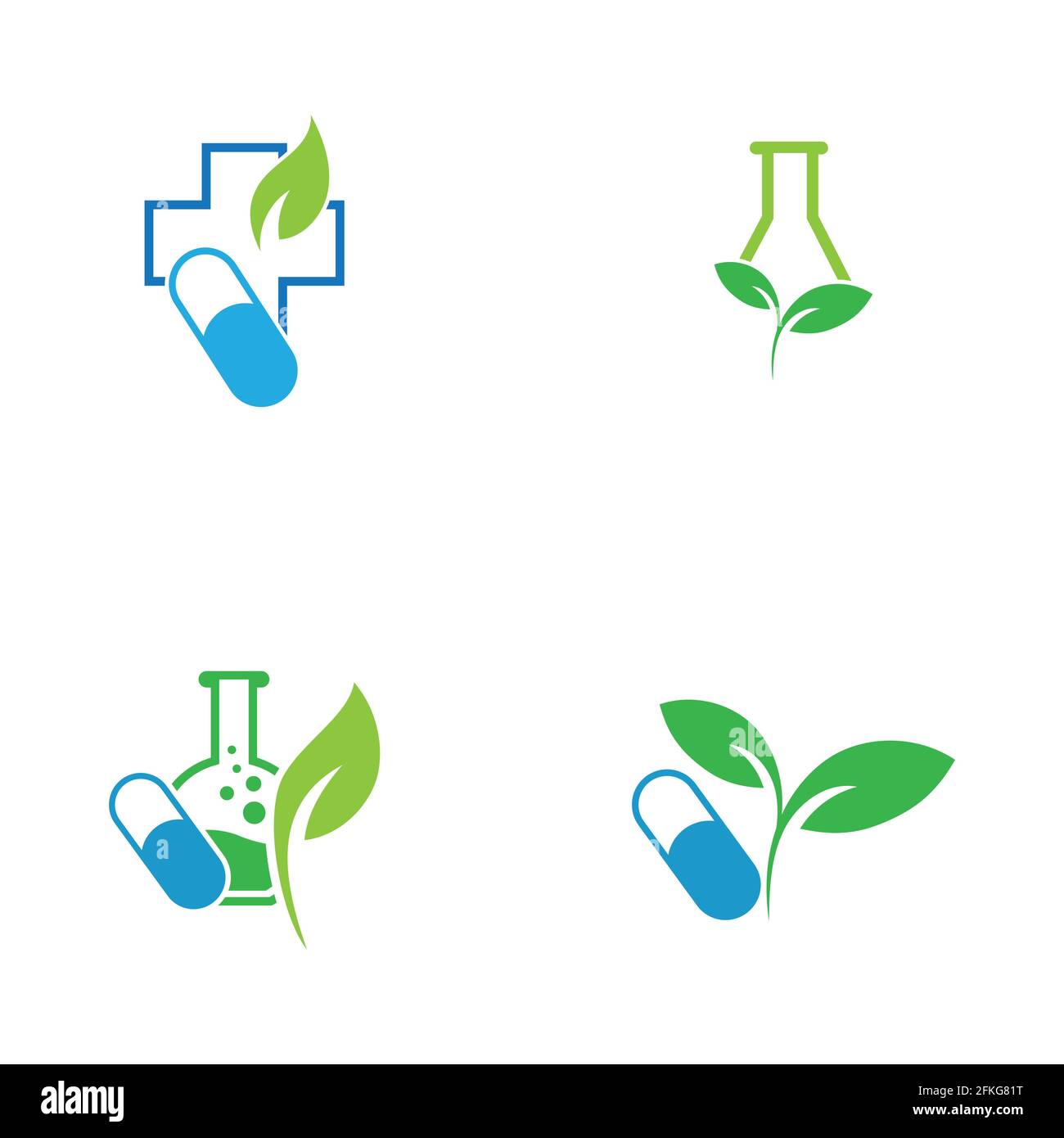 natural medicine logo set illustration design Stock Vector Image & Art ...