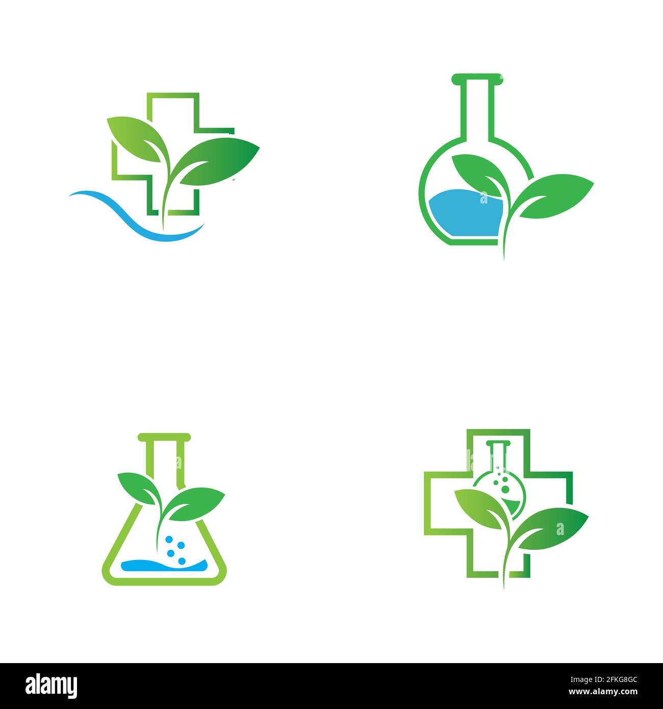 natural medicine logo set illustration design Stock Vector Image & Art ...