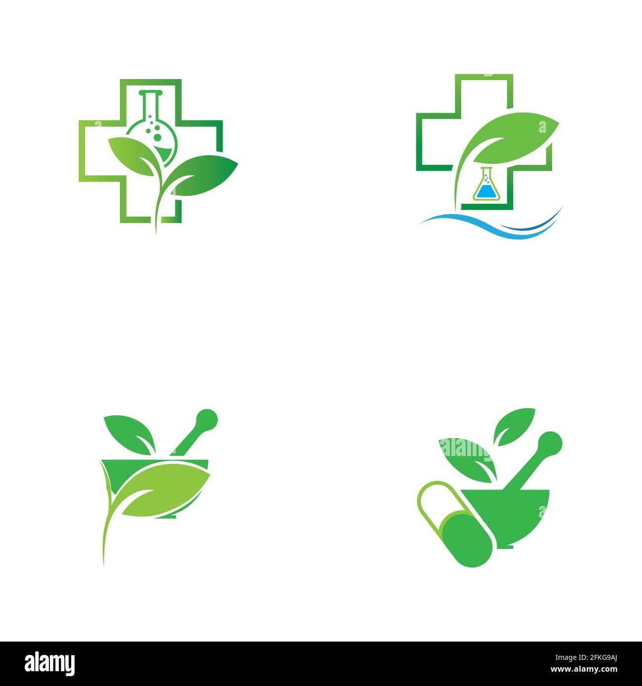 natural medicine logo set illustration design Stock Vector Image & Art ...