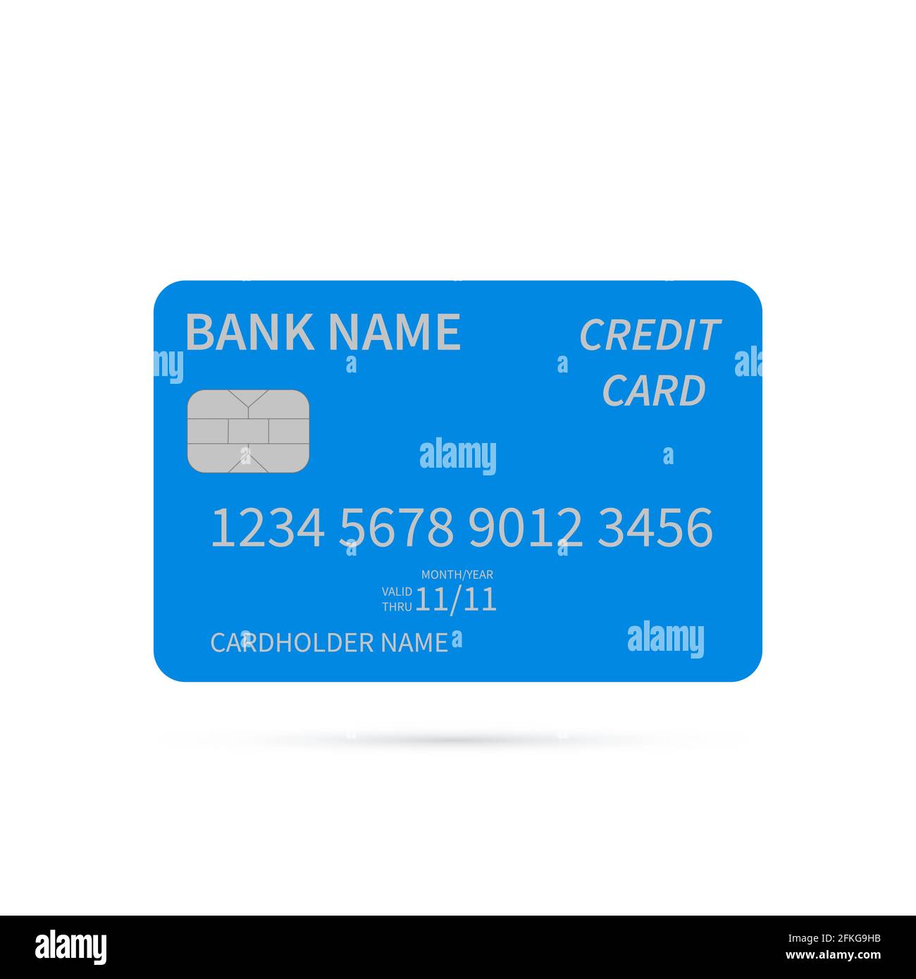 Blue credit card icon isolated on white background. Money and payments ...