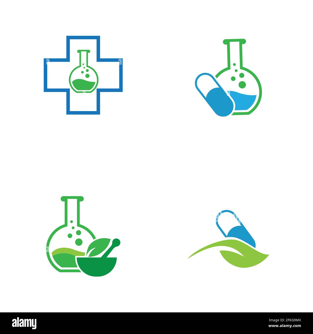 natural medicine logo set illustration design Stock Vector Image & Art ...