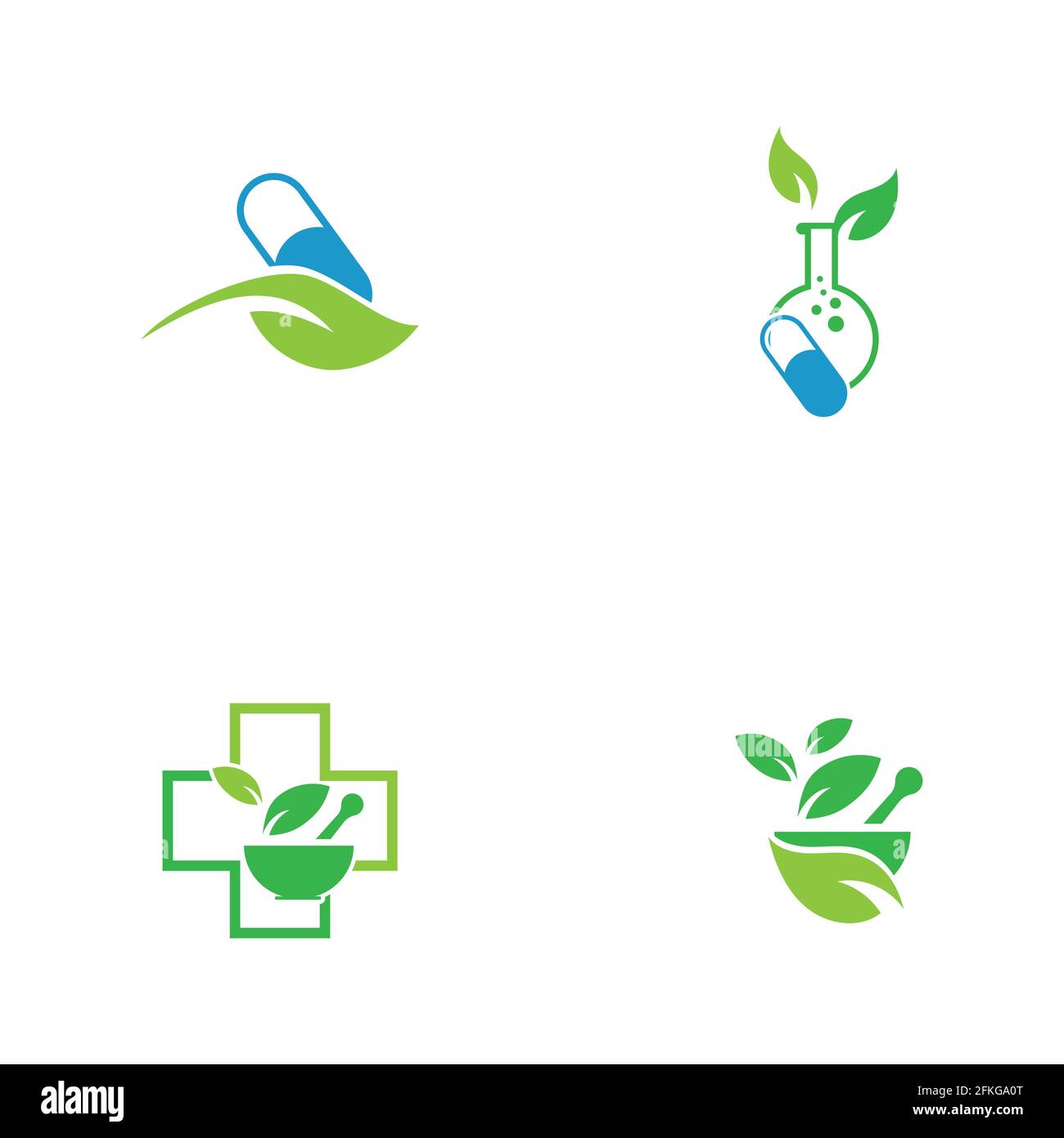 natural medicine logo set illustration design Stock Vector Image & Art ...