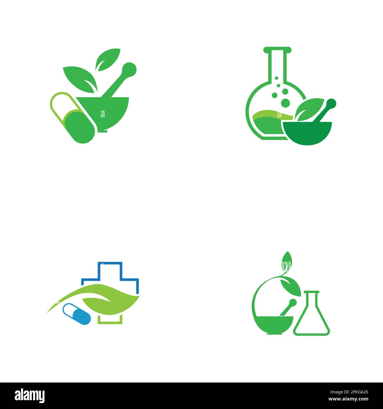 natural medicine logo set illustration design Stock Vector Image & Art ...