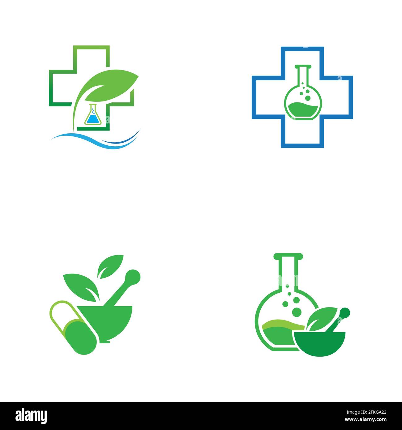 natural medicine logo set illustration design Stock Vector Image & Art ...