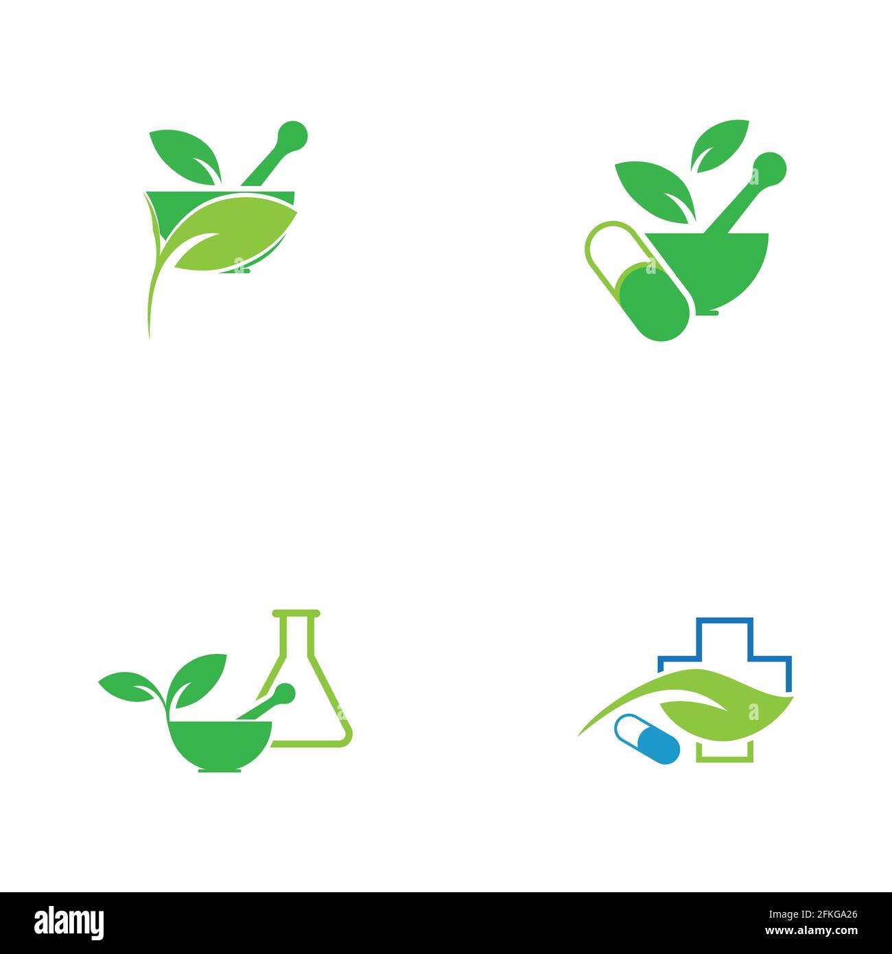 natural medicine logo set illustration design Stock Vector Image & Art ...