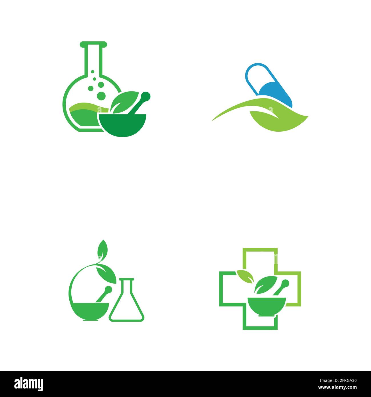 natural medicine logo set illustration design Stock Vector Image & Art ...