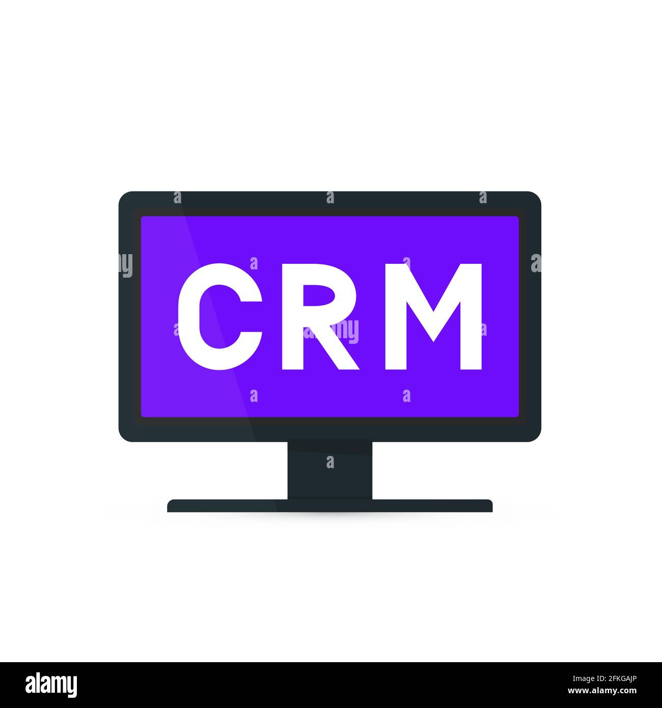 CRM lettering on the computer screen. Customer relationship management ...