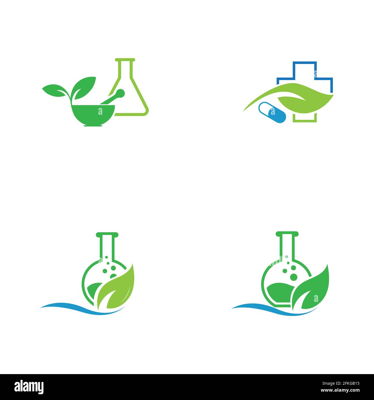 natural medicine logo set illustration design Stock Vector Image & Art ...