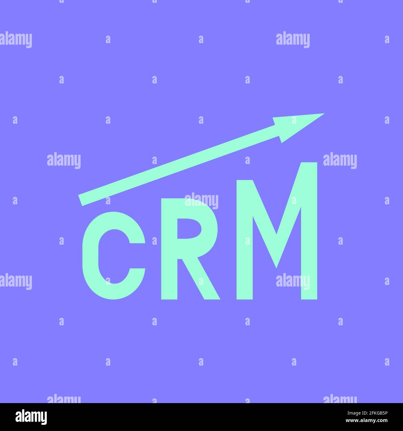 CRM lettering with arrow of growth. Customer relationship management ...