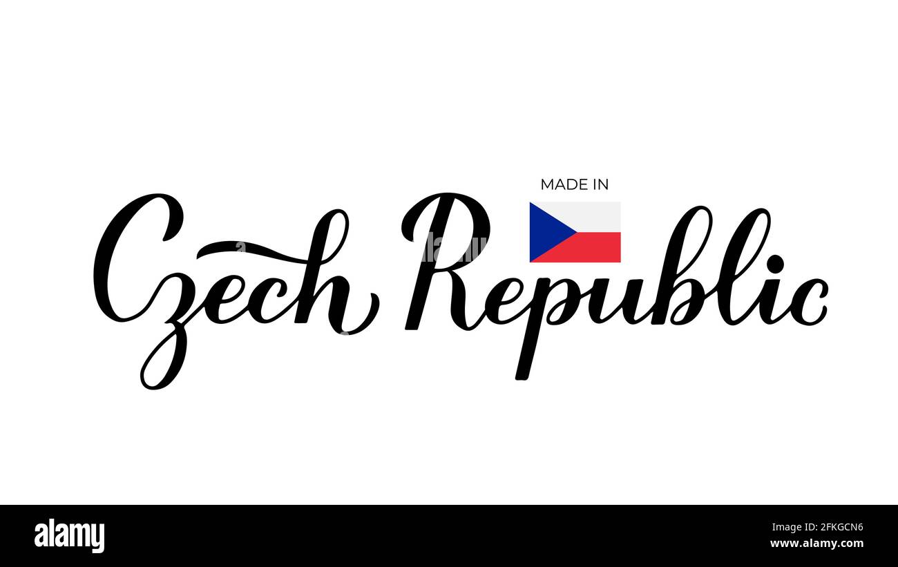 Made in Czech Republic handwritten label. Quality mark vector icon ...