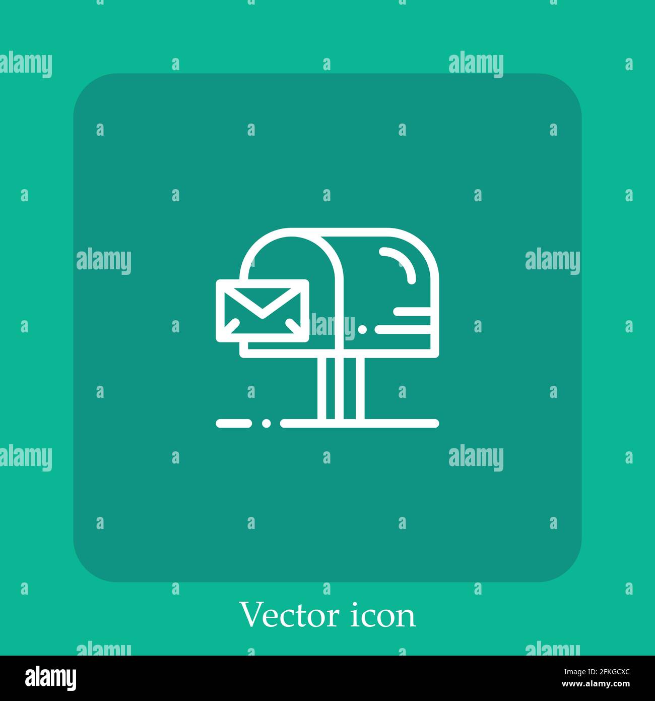 postbox vector icon linear icon.Line with Editable stroke Stock Vector ...