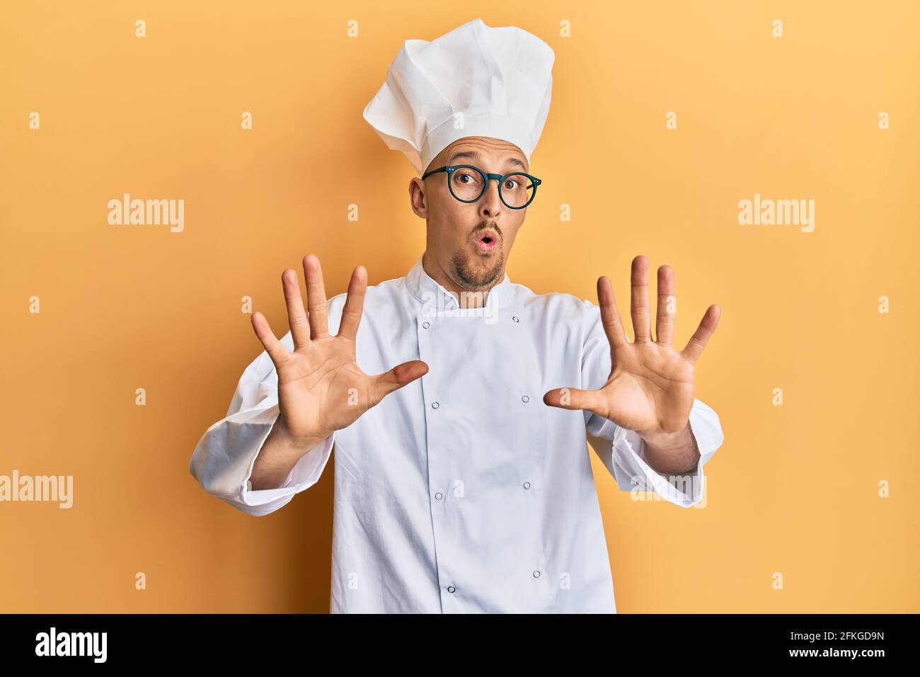 Sad man shaved head in hi-res stock photography and images - Alamy