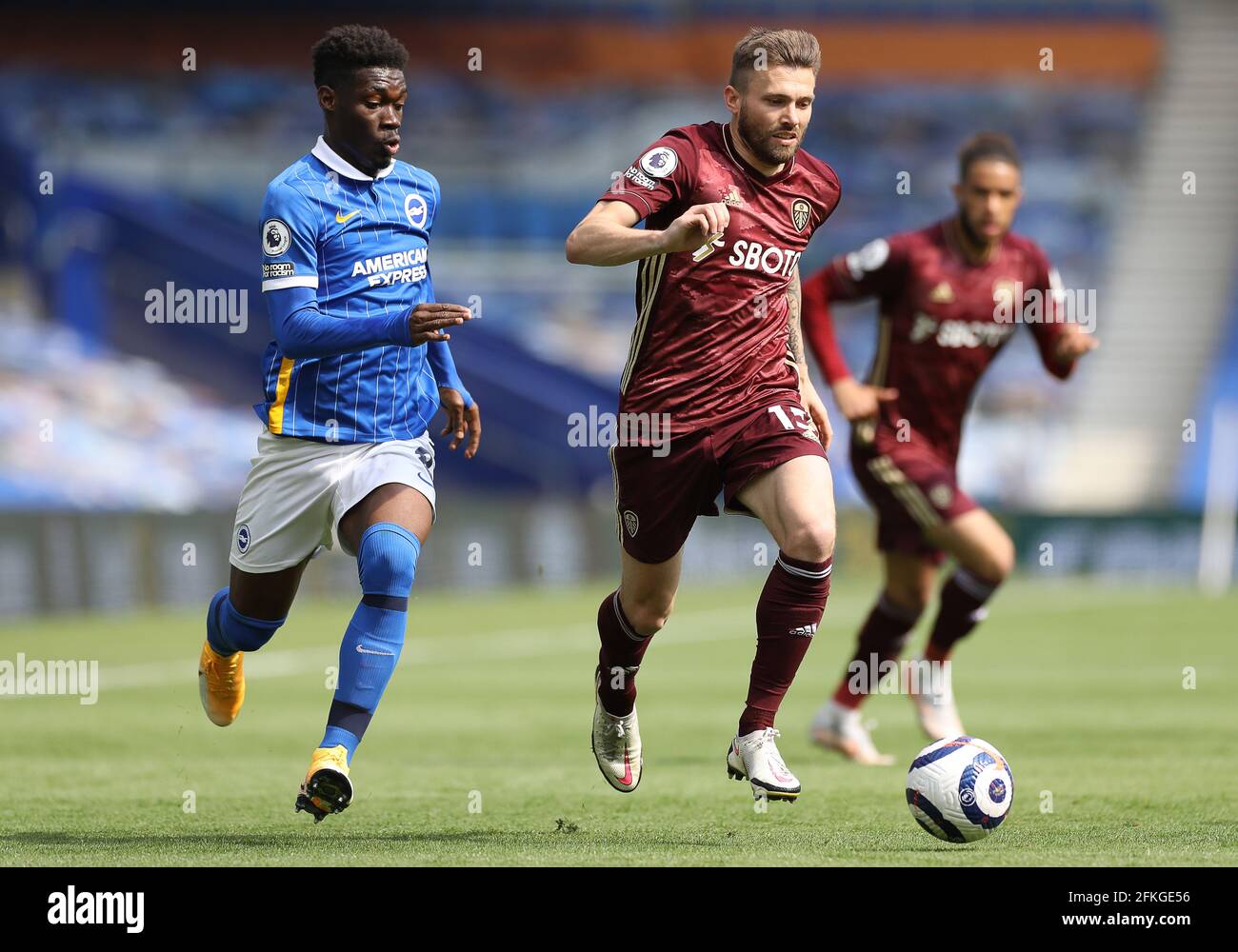 Brighton and Hove, England, 1st May 2021. Stuart Dallas of Leeds United ...