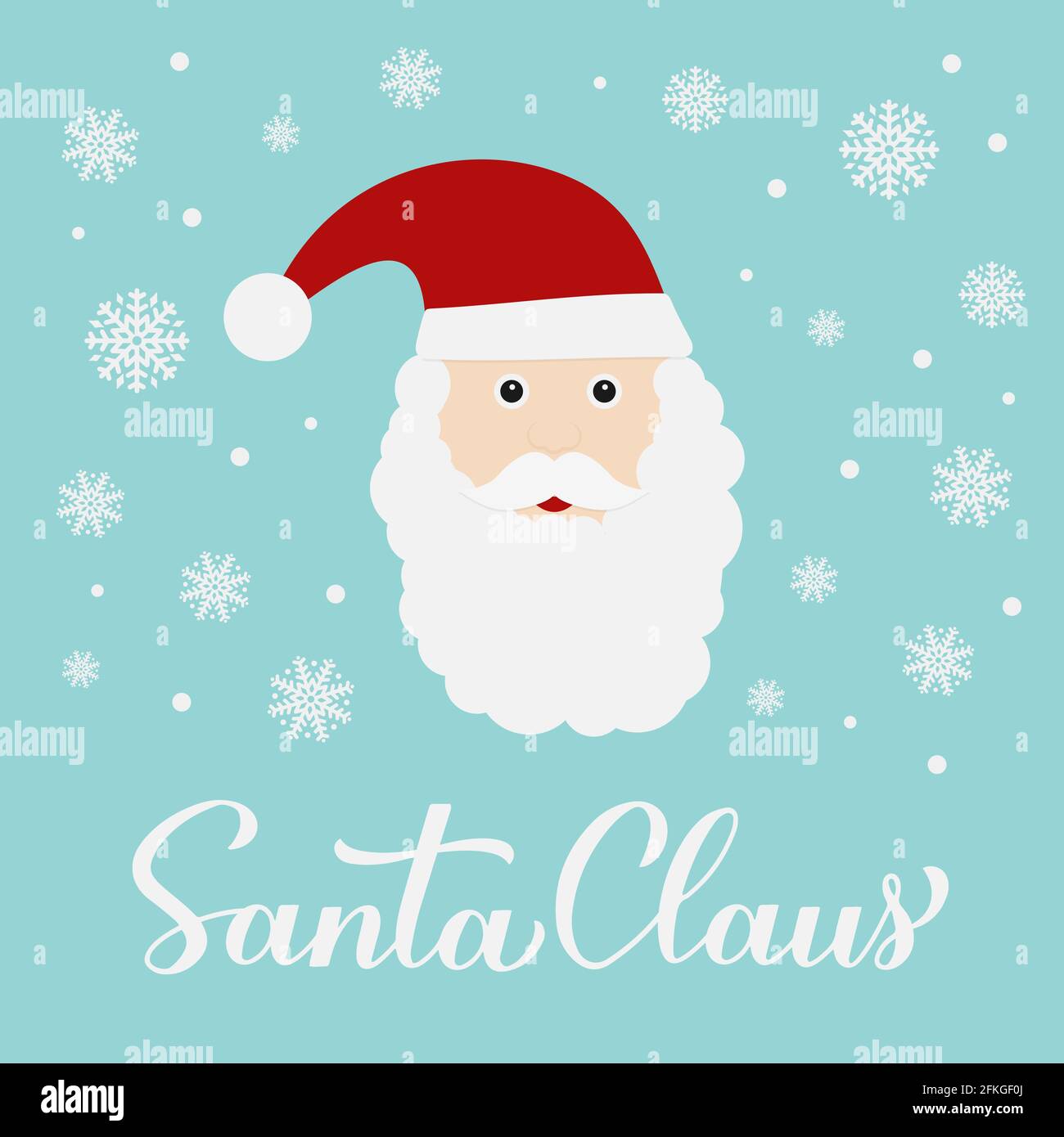 Santa Claus calligraphy hand lettering with cute cartoon character. New ...