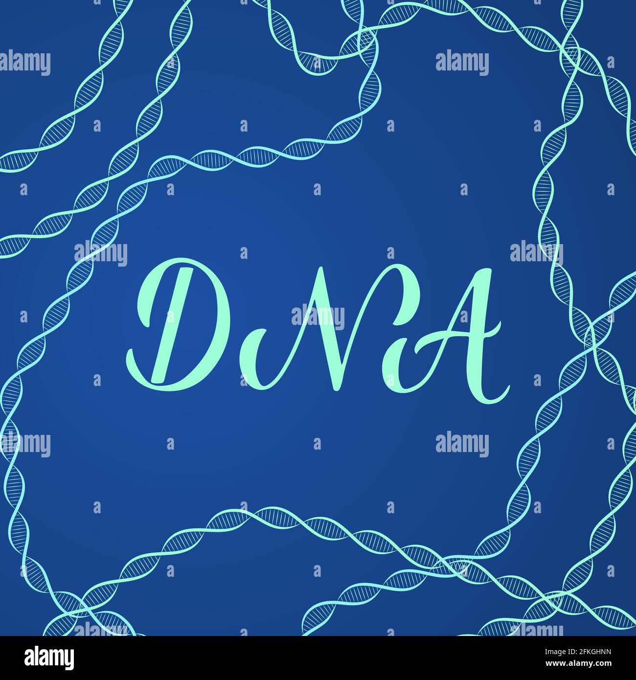 DNA modern calligraphy lettering. Helix of human DNA molecule. Science ...