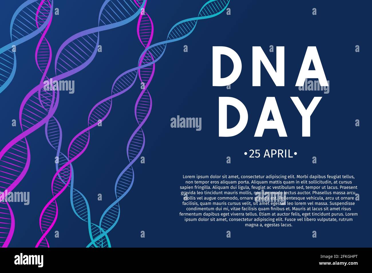 DNA day typography poster. Science concept vector illustration. Neon ...
