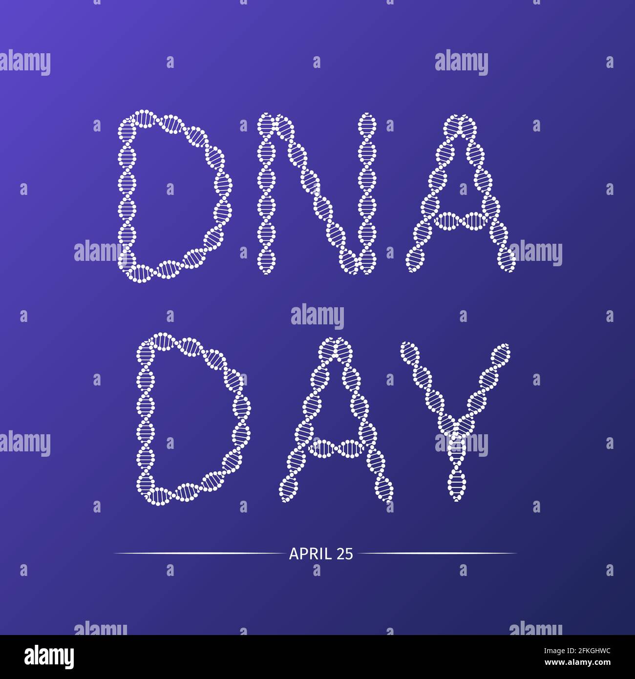 DNA day lettering isolated. Helix of human DNA molecule. Science ...