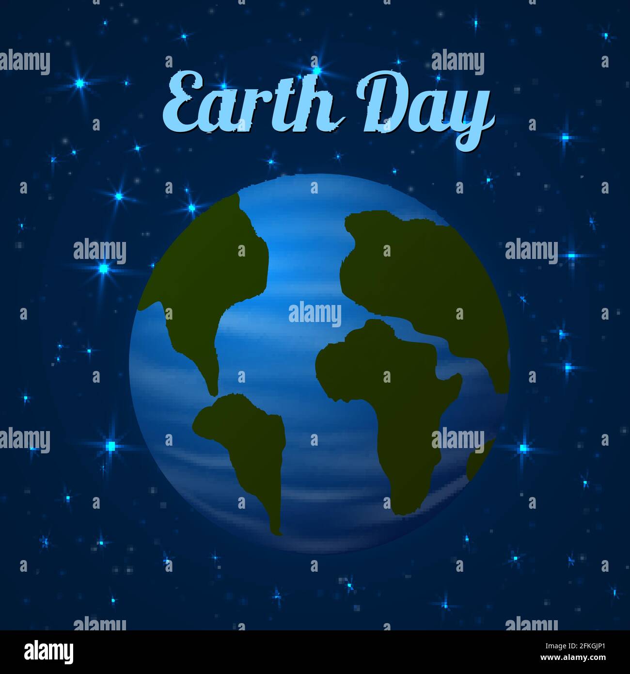 Earth day vector illustration. Globe in space. Easy to use design ...