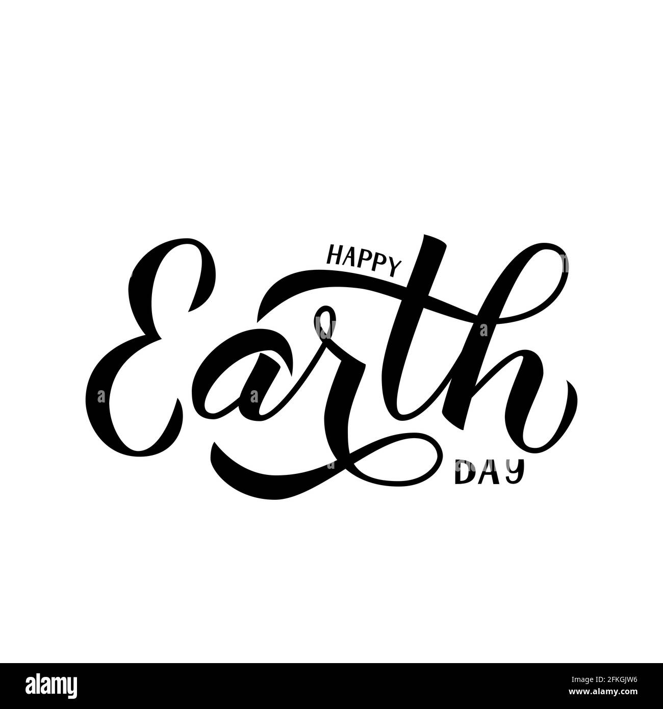 Happy Earth Day calligraphy hand lettering isolated on white ...