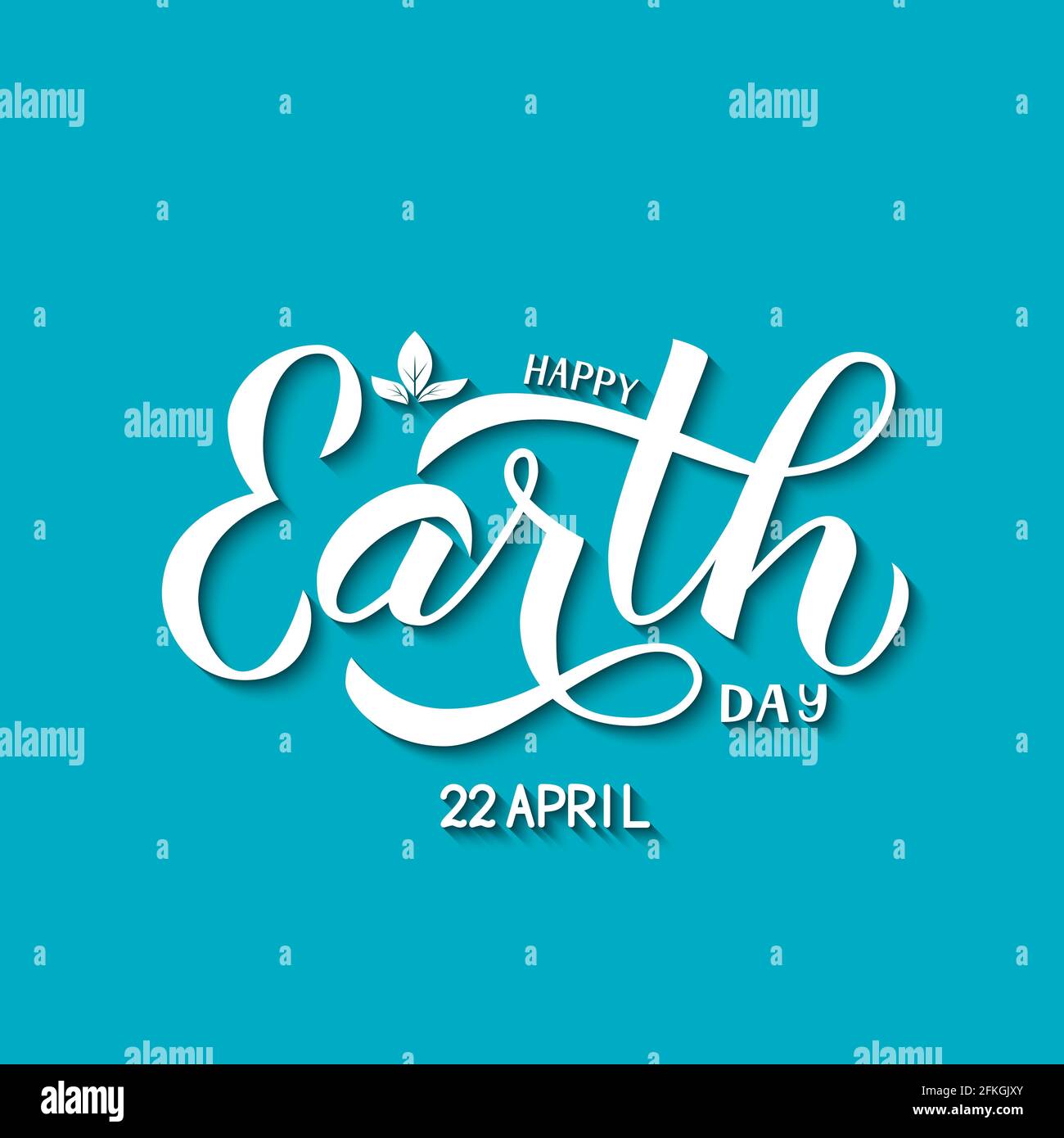 Happy Earth Day calligraphy hand lettering on blue background ...