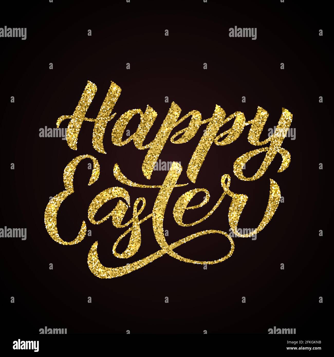 Gold glitter lettering Happy Easter on dark backgound. Easter ...