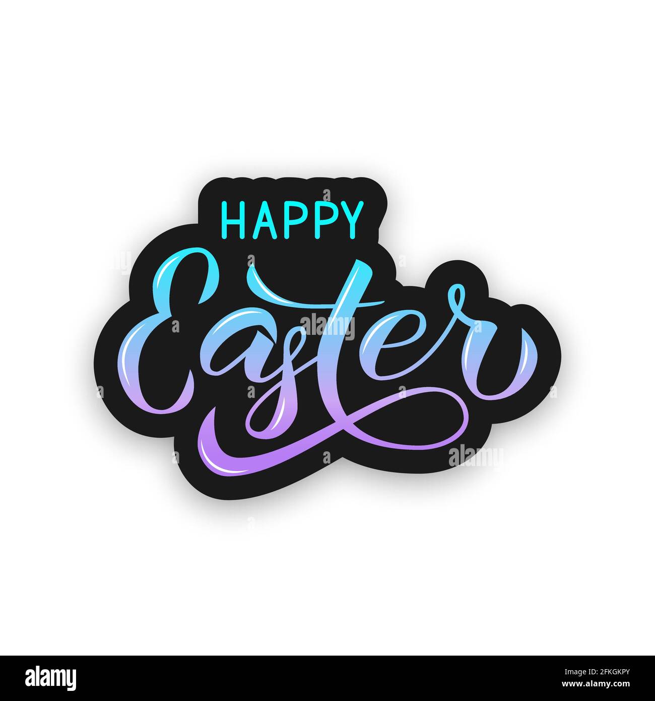 Happy Easter calligraphy hand lettering. Easter celebration typography ...