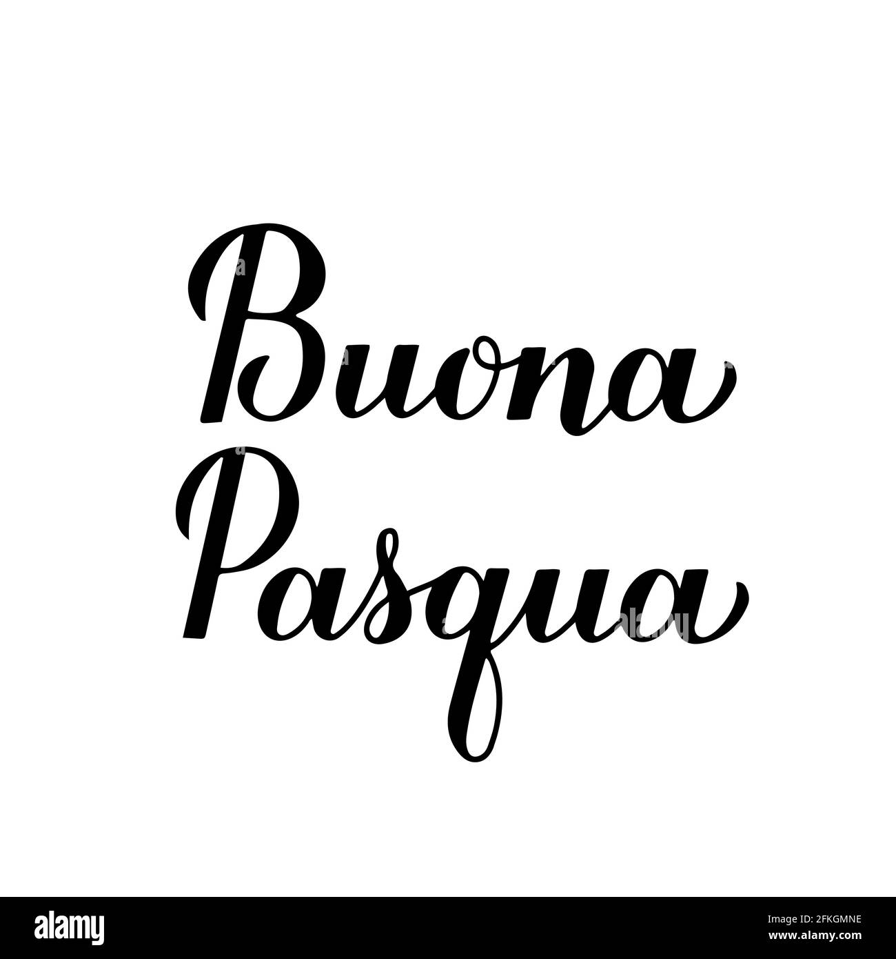 Happy Easter calligraphy hand lettering in Italian language isolated on ...