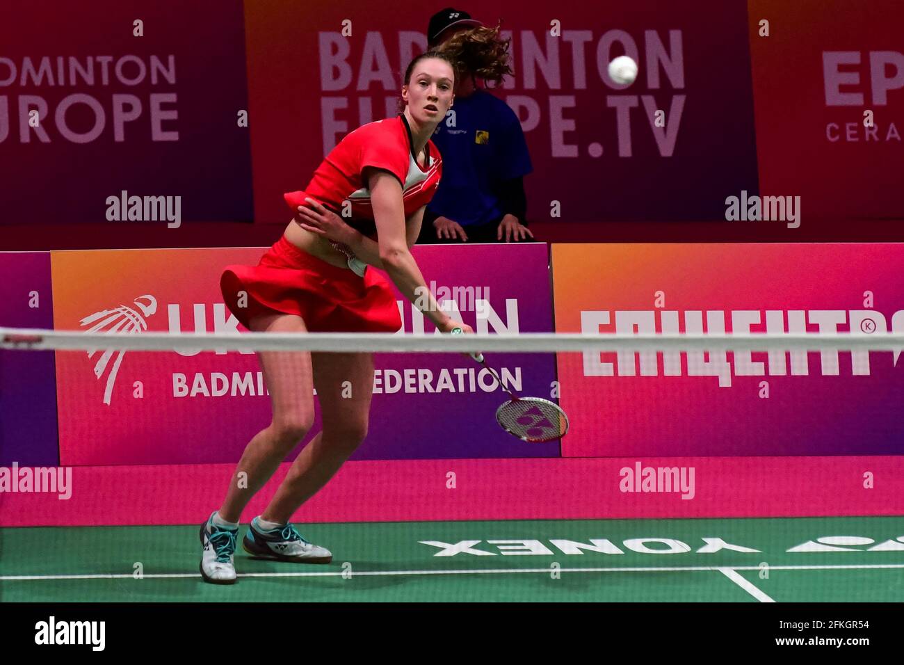 KYIV, UKRAINE - MAY 1: Line Christophersen of Denmark competes in her ...