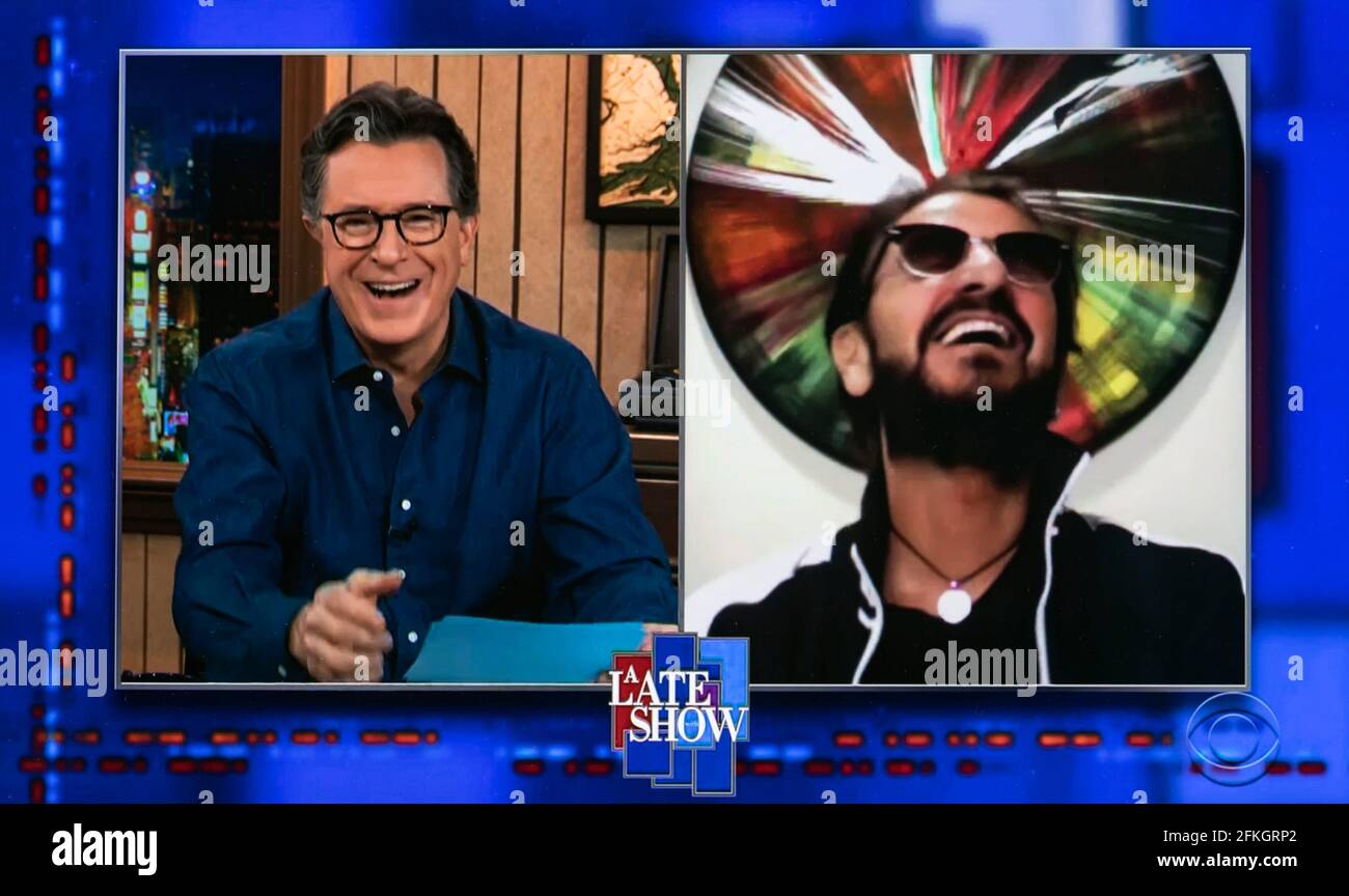 May 01, 2021, New York, New York, USA - RINGO STARR speaks with STEPHEN ...