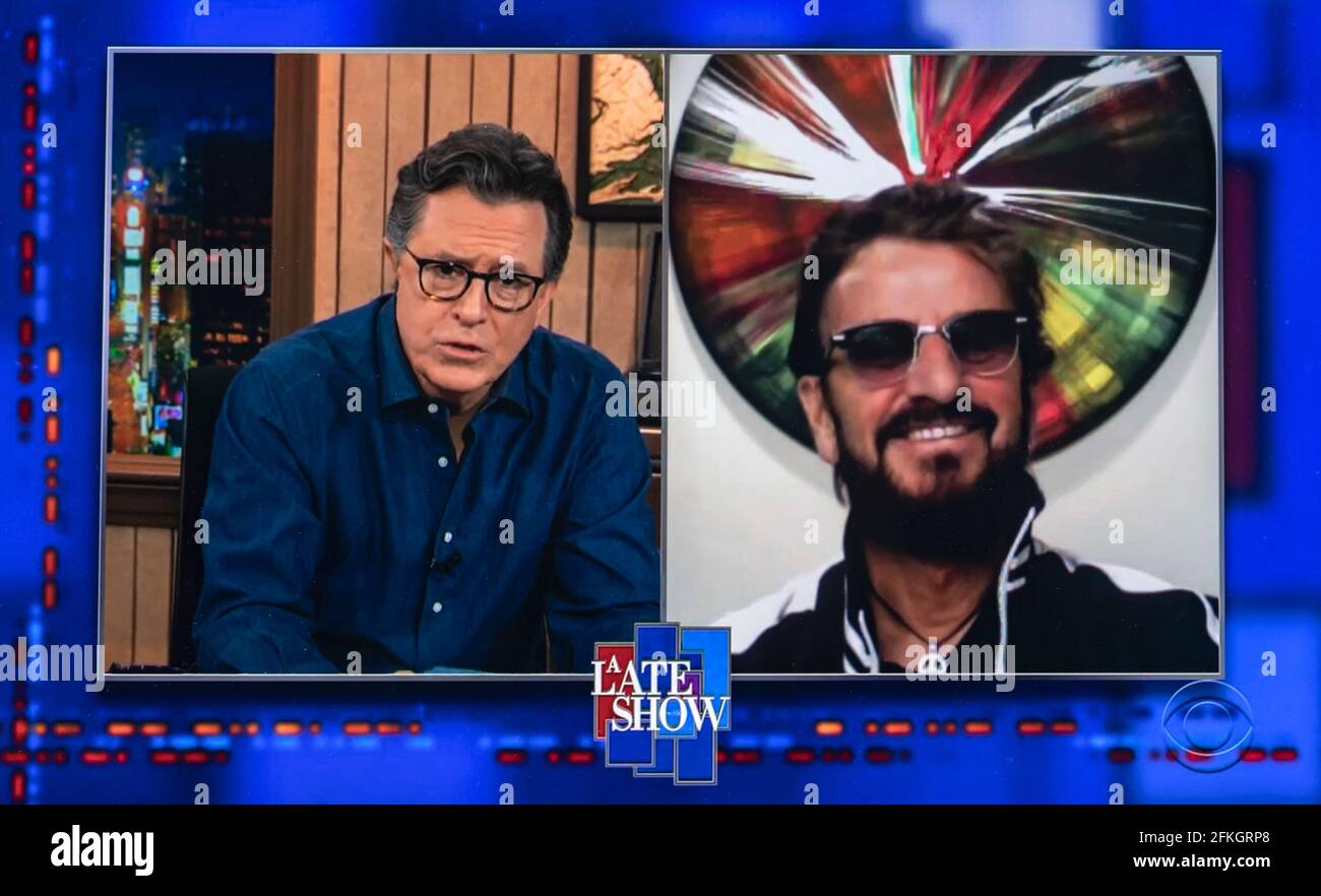 May 01, 2021, New York, New York, USA - RINGO STARR speaks with STEPHEN ...