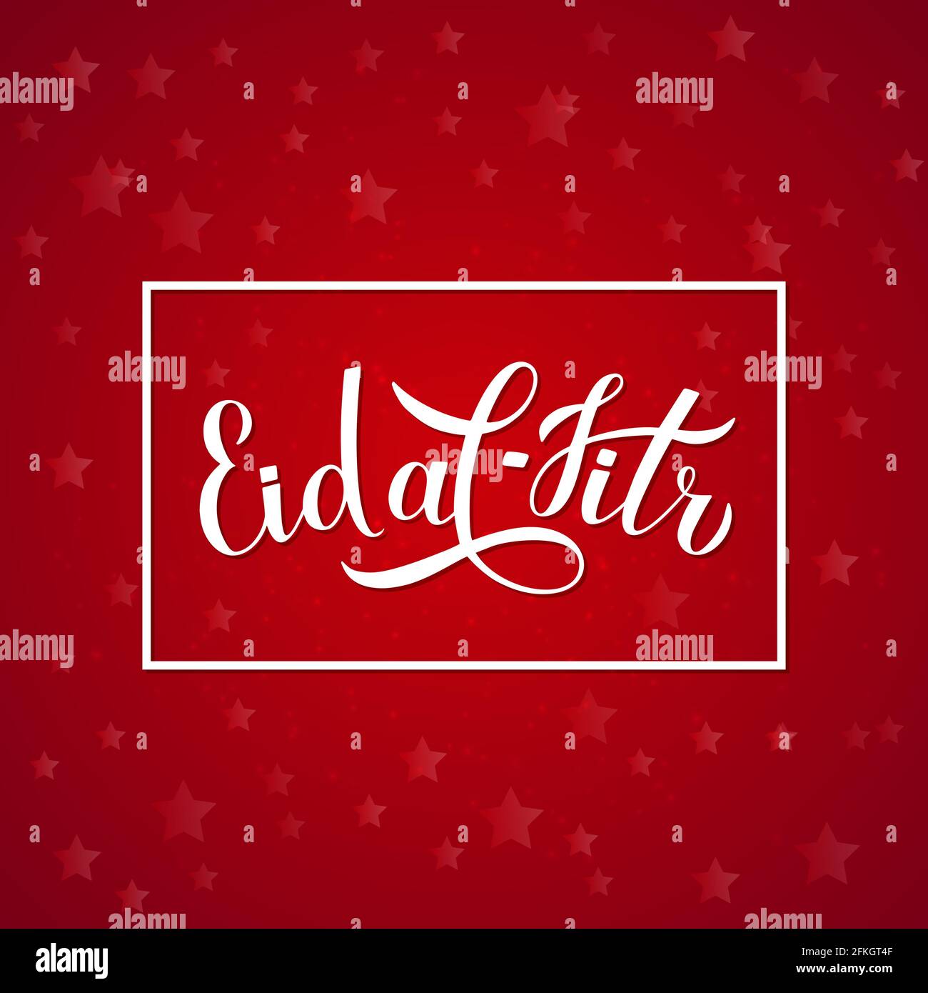 Eid al-Fitr calligraphy lettering on red background. Muslim holiday ...