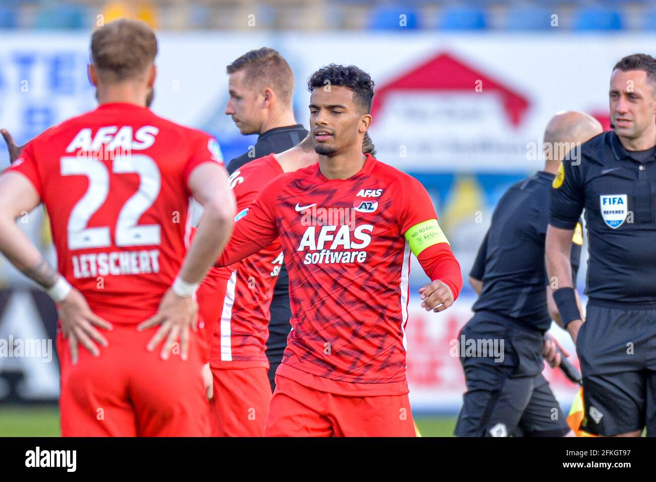 WAALWIJK, NETHERLANDS - MAY 1: Owen Wijndal of AZ during the Eredivisie match between RKC ...