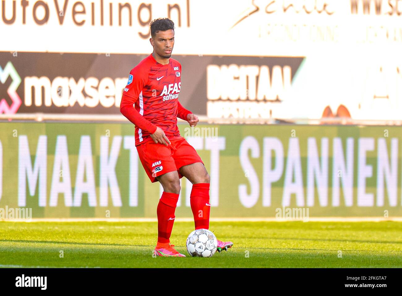WAALWIJK, NETHERLANDS - MAY 1: Owen Wijndal of AZ during the Eredivisie match between RKC ...